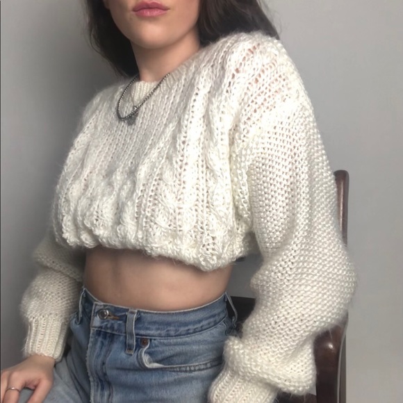 Sweaters | Vintage Rework Crop Sweater | Poshmark